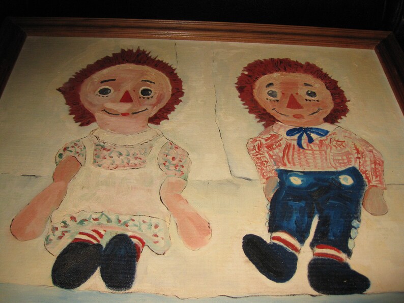 RAGGEDY ANN And ANDY Original Painting 1970 Morton Witken Wood | Etsy