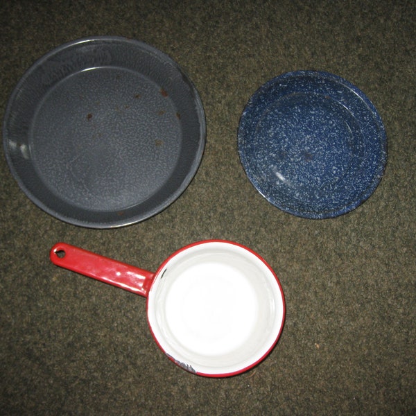 Blue Speckled Pans - Etsy