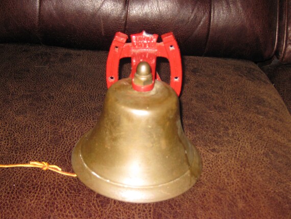 BEVIN PATIO GARDEN Brass Hanging Outdoor Bell Horseshoe Shaped - Etsy