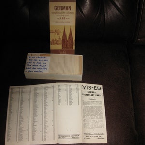 GERMAN VOCABULARY CARDS Visual Education Dayton Ohio 1 1/2" X 3 1/2 ...
