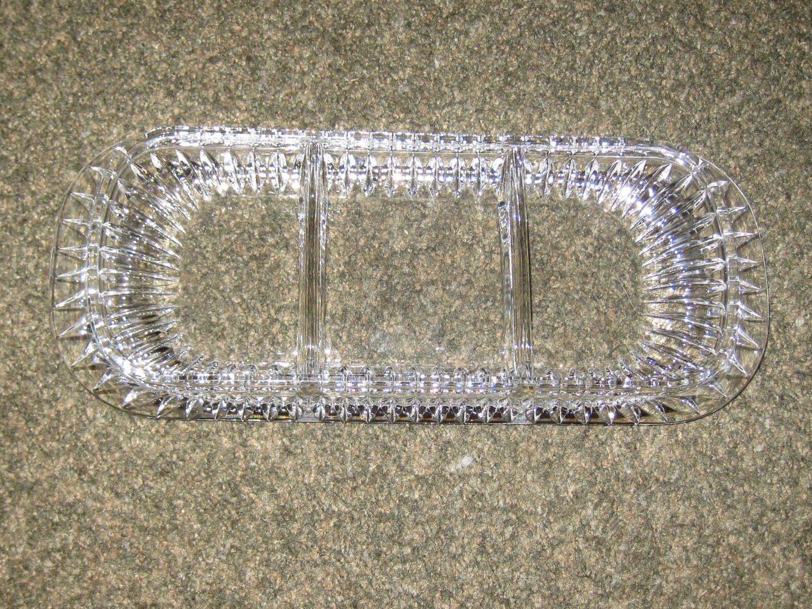 VINTAGE CLEAR GLASS Oblong Divided Dish 3 Sections Thick Heavy | Etsy