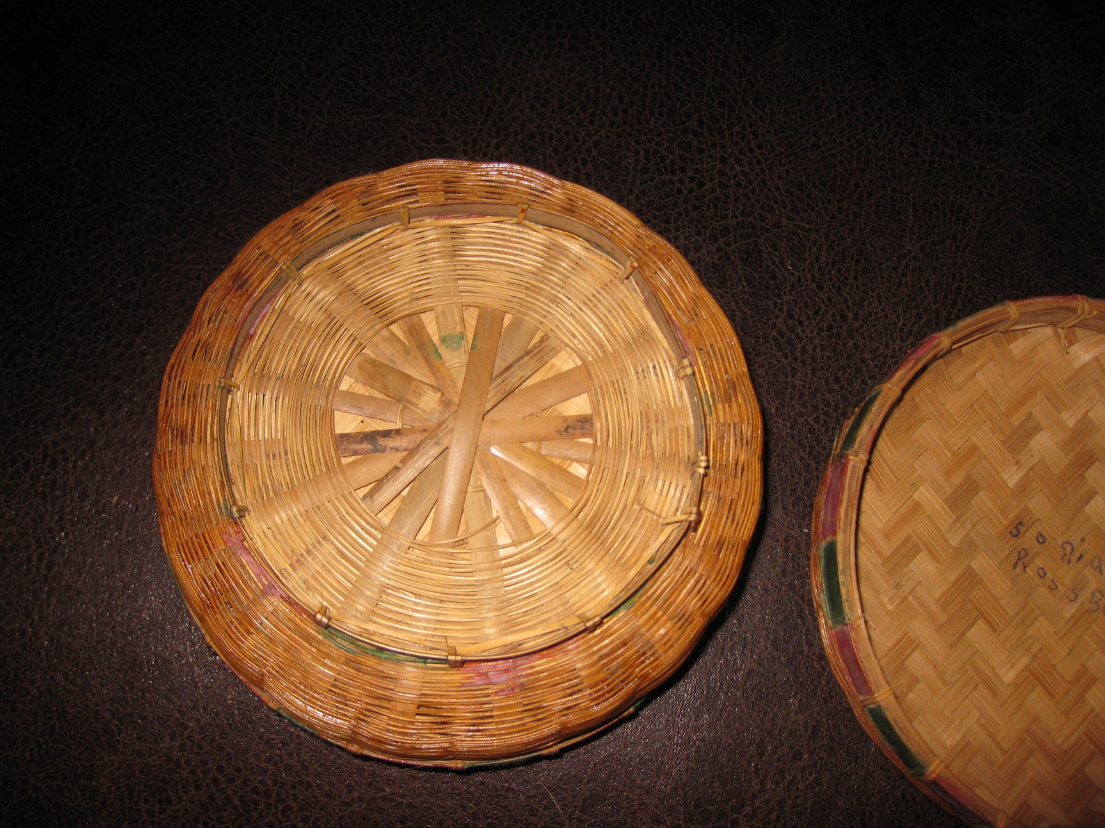 VINTAGE ROUND COVERED Basket 6 1/2 Across 4 High - Etsy