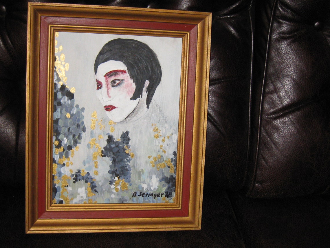 HARLEQUIN FACE PAINTING Acrylic Portrait on Canvas in Custom - Etsy