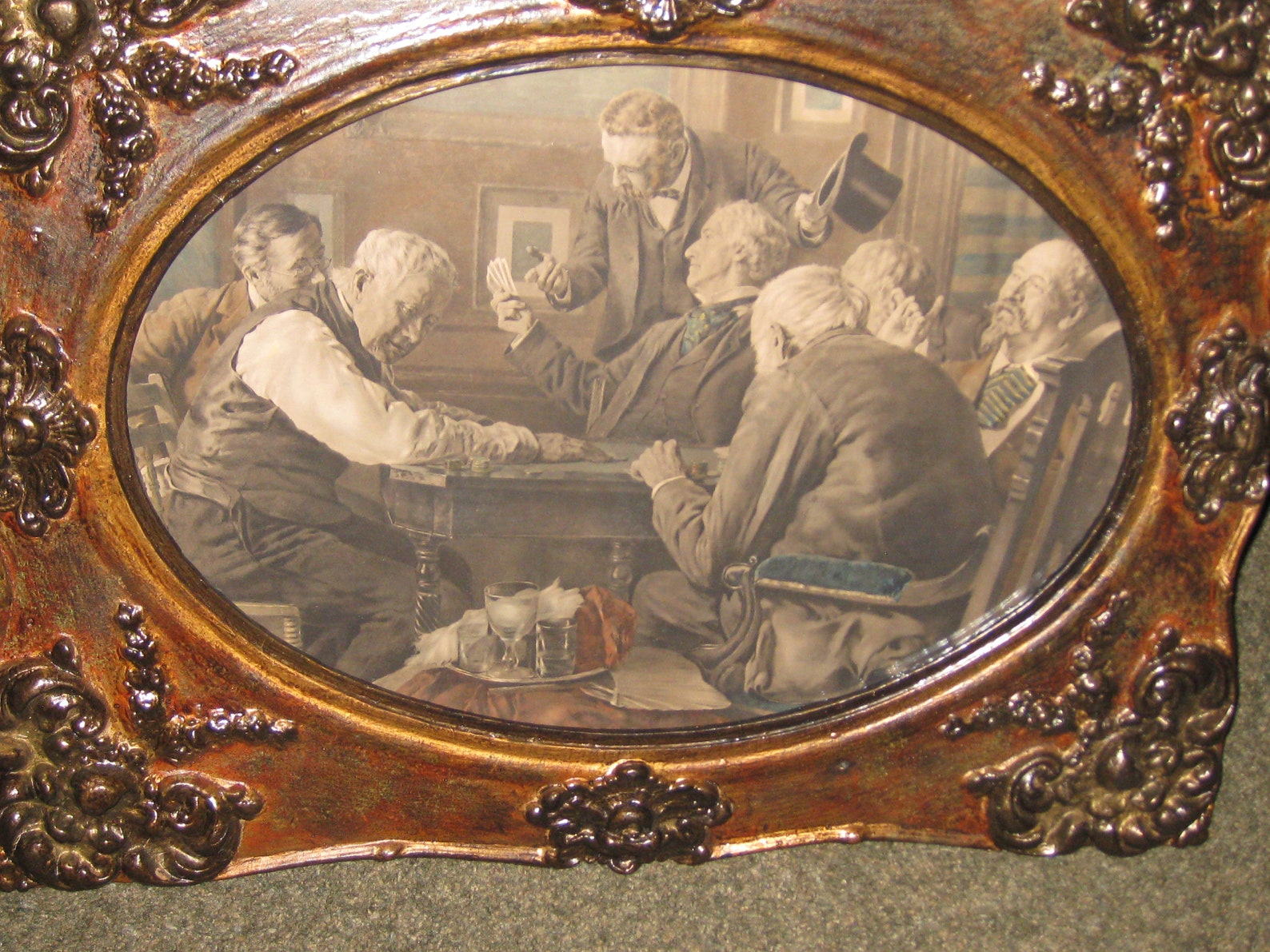 ANTIQUE ORNATE PORTRAIT Picture Frame Oval Opening 19 x | Etsy