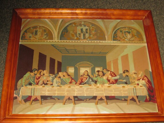 VINTAGE LAST SUPPER Paint by Number in Wood Frame 18 1/2 | Etsy