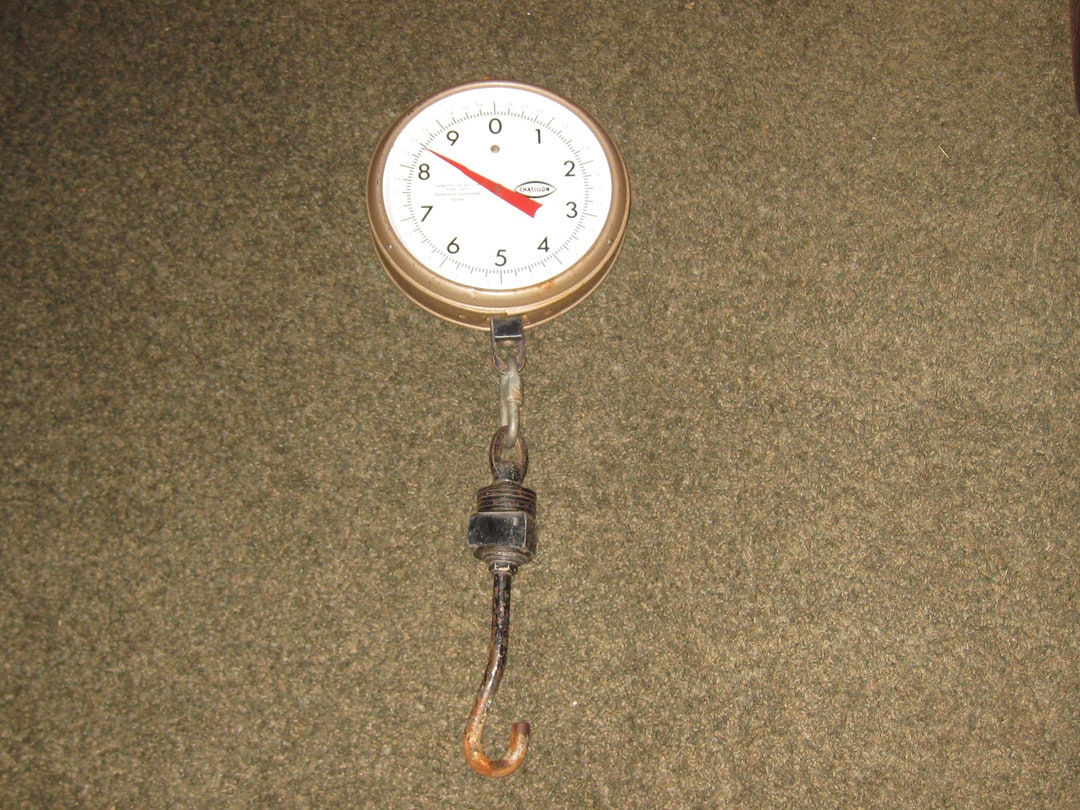 CHATILLON HANGING SCALE 20 Pound Capacity Metal Face Farm Fruit ...