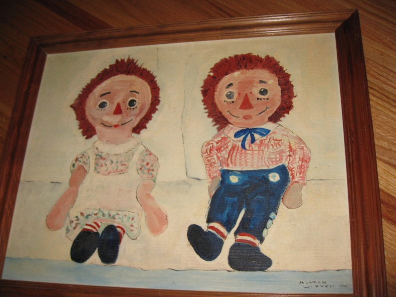 RAGGEDY ANN And ANDY Original Painting 1970 Morton Witken Wood | Etsy