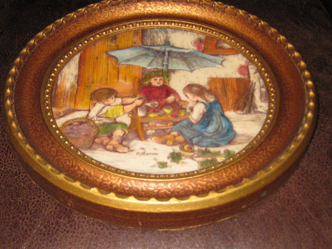 ARTINI SCULPTURED ENGRAVING Hand Painted Twin Etched Four | Etsy