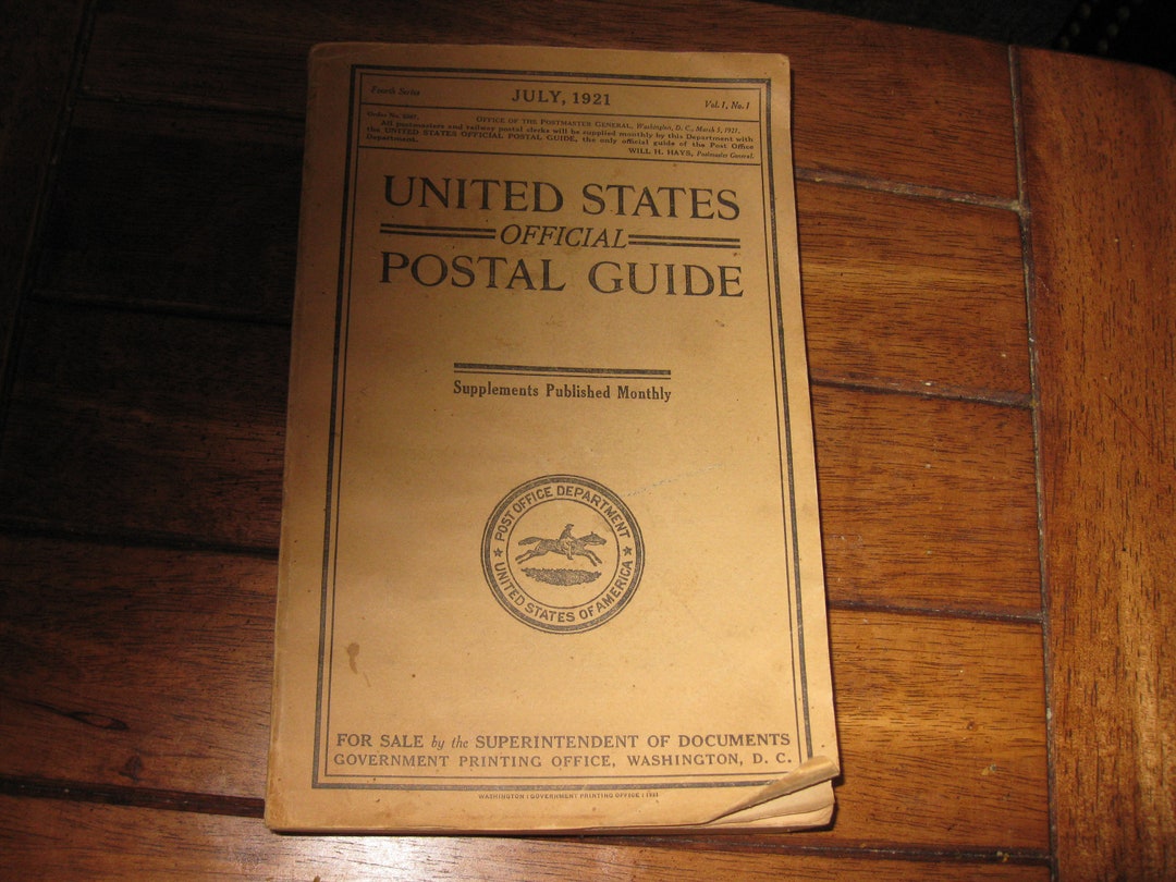 1921 JULY UNITED STATES Postal Guide Softcover 928 Pages Includes ...