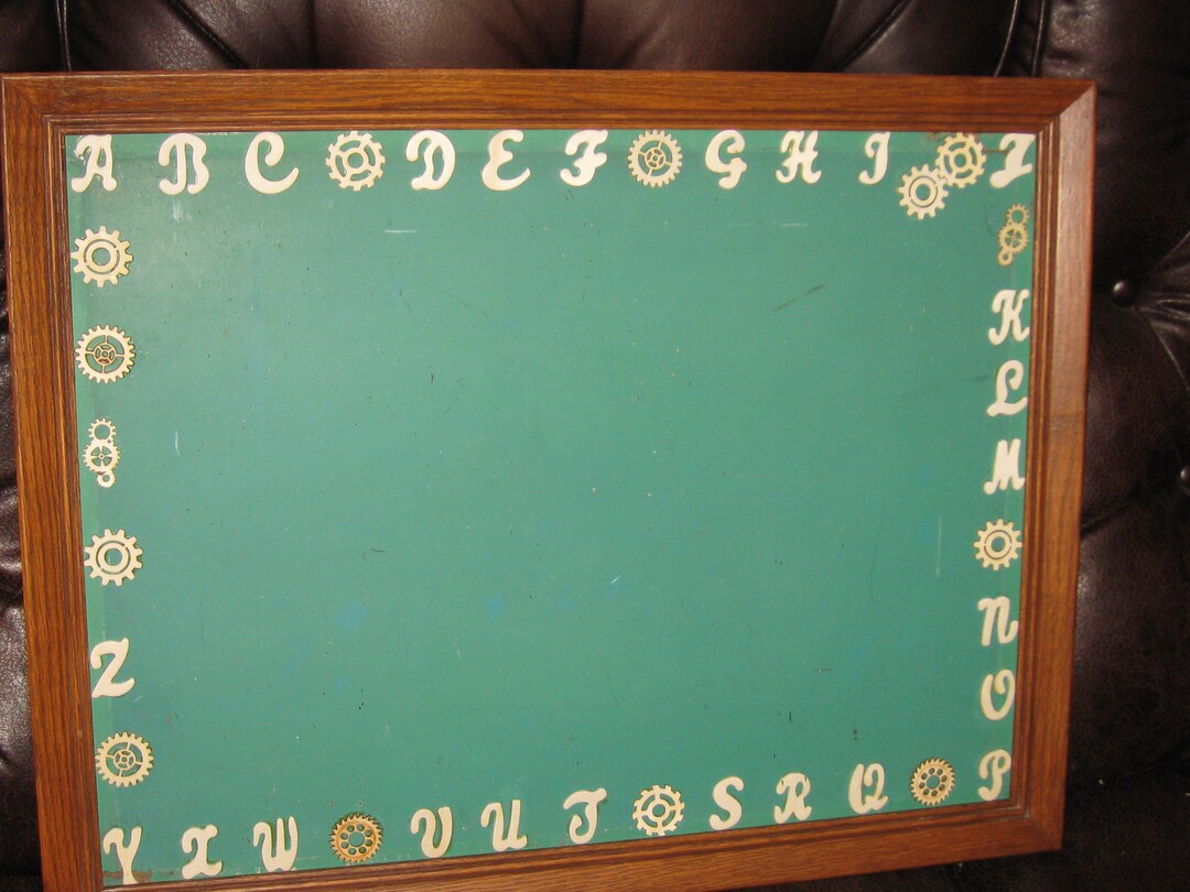 VINTAGE GREEN CHALKBOARD in Solid Oak Frame 26 1/2" X 20 1/4 ...