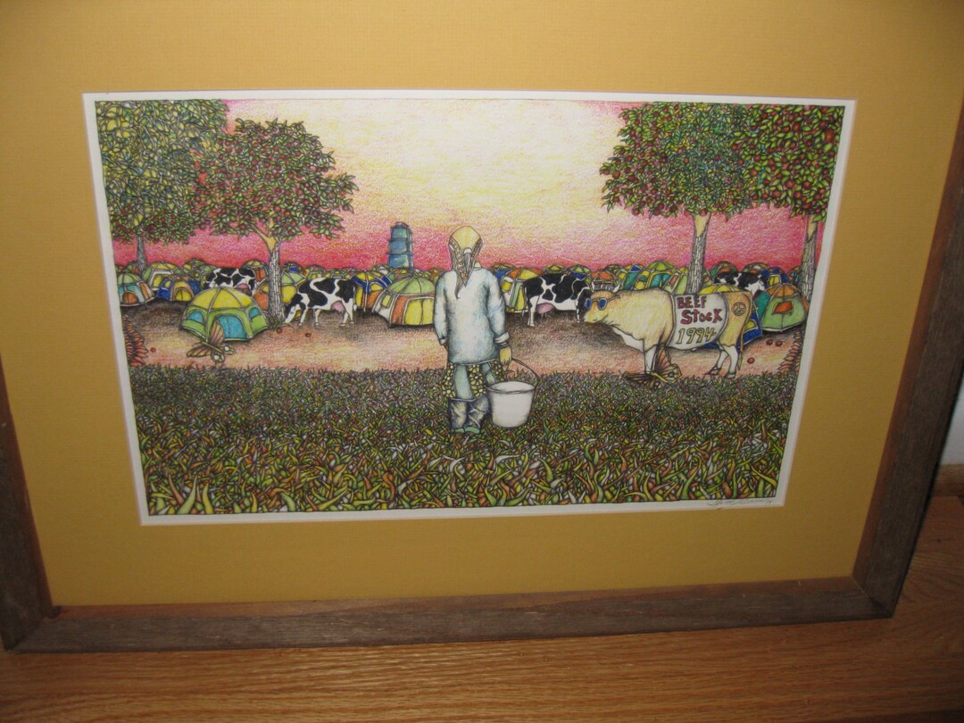 BEEF STOCK 1994 PRINT by Gatth I Coons Take off of Woodstock Country ...