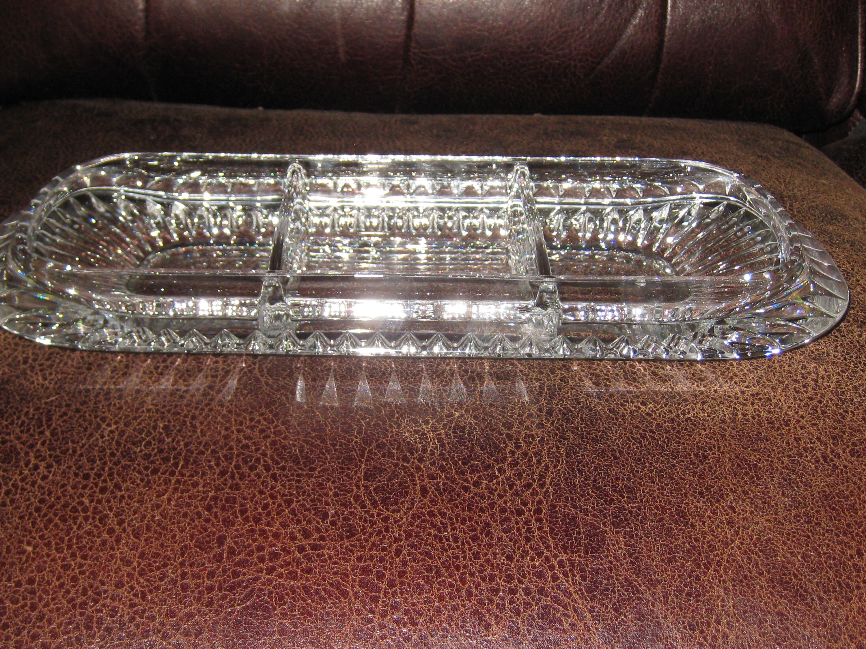 VINTAGE CLEAR GLASS Oblong Divided Dish 3 Sections Thick Heavy | Etsy