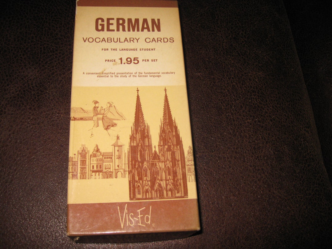 GERMAN VOCABULARY CARDS Visual Education Dayton Ohio 1 1/2" X 3 1/2 ...