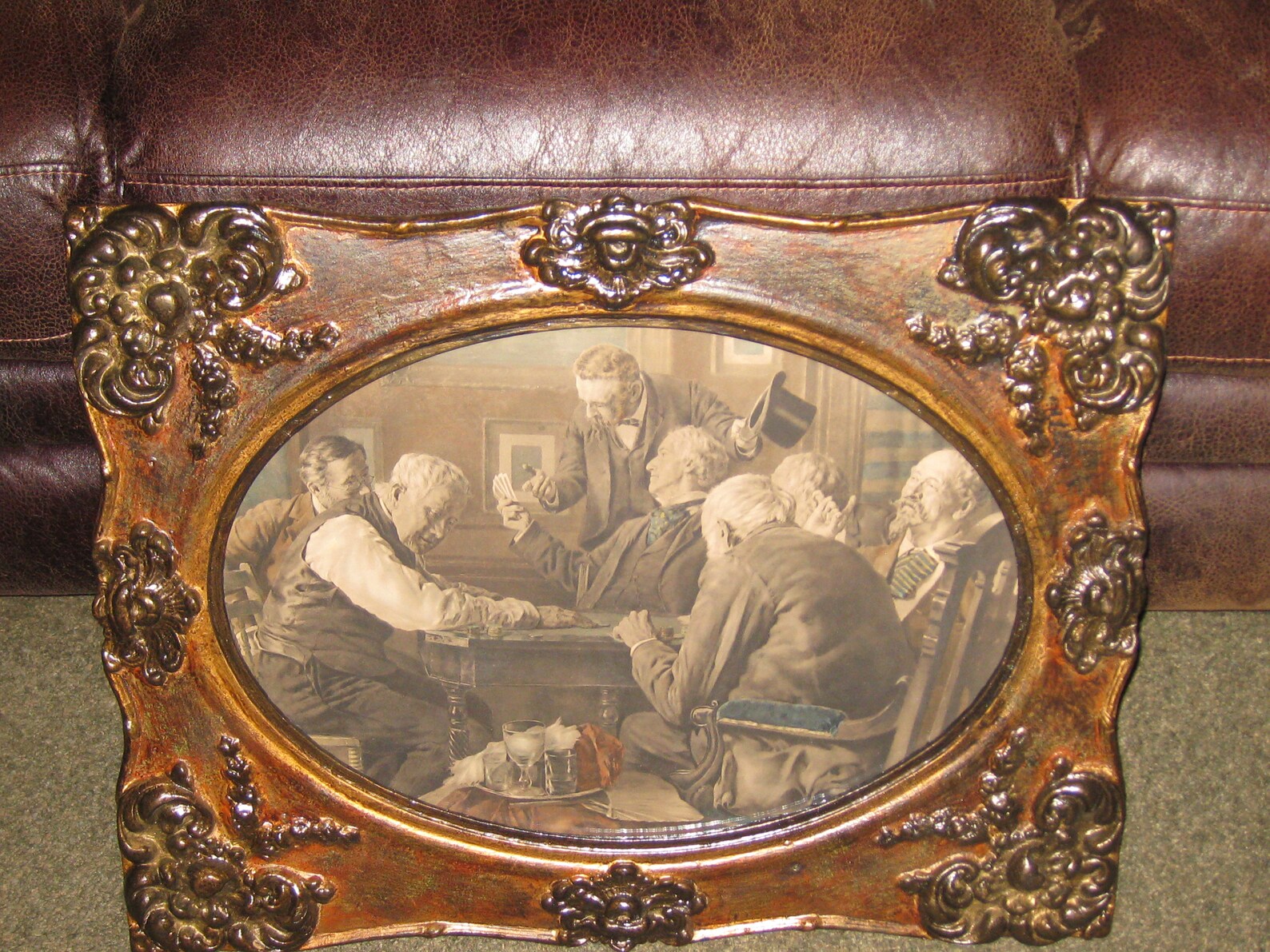 ANTIQUE ORNATE PORTRAIT Picture Frame Oval Opening 19 x | Etsy