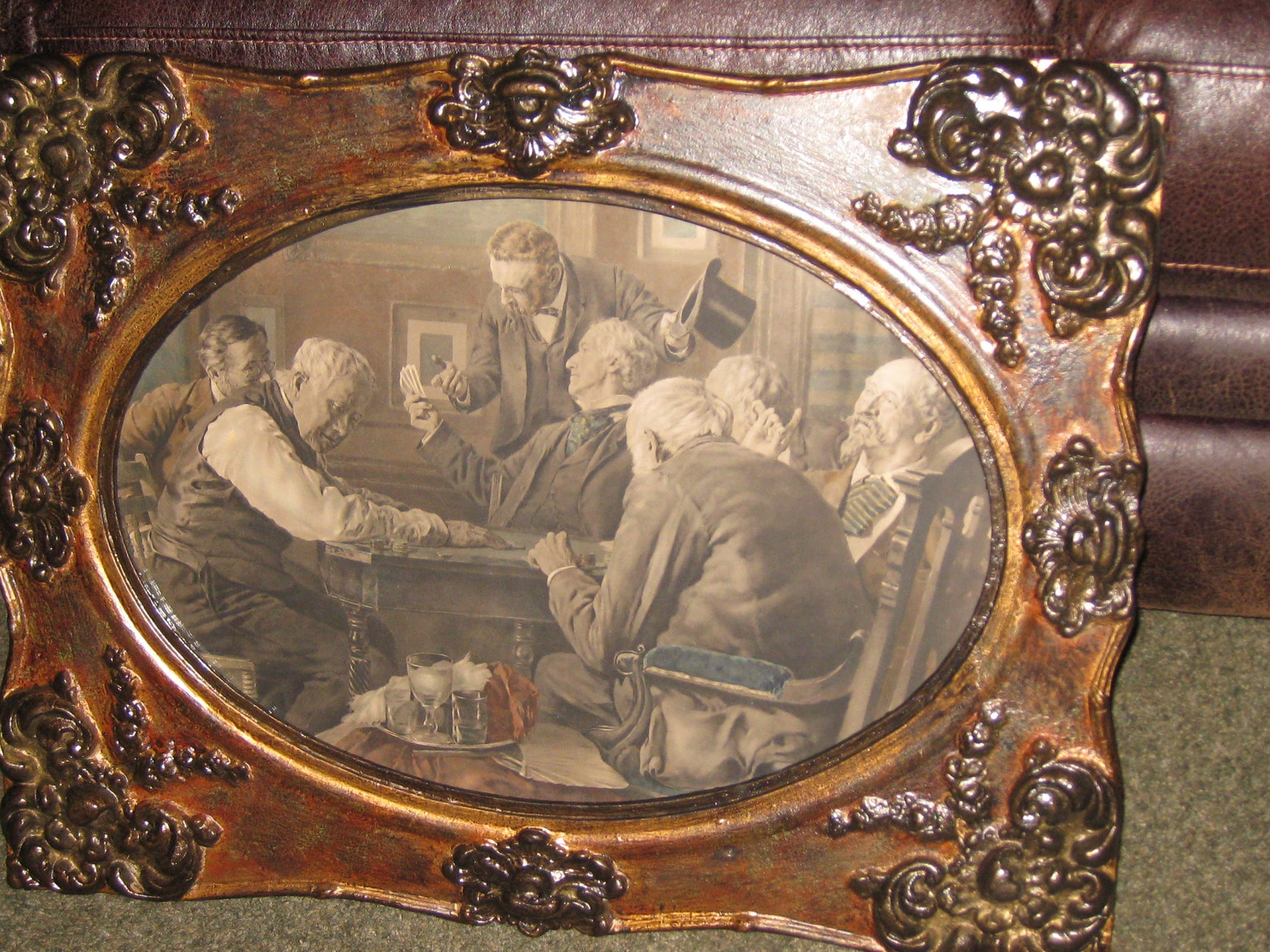 ANTIQUE ORNATE PORTRAIT Picture Frame Oval Opening 19 x | Etsy