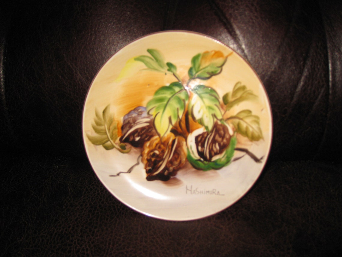 HASHIMURA WALNUT PLATE 6 1/4 Ceramic Wall Plate | Etsy