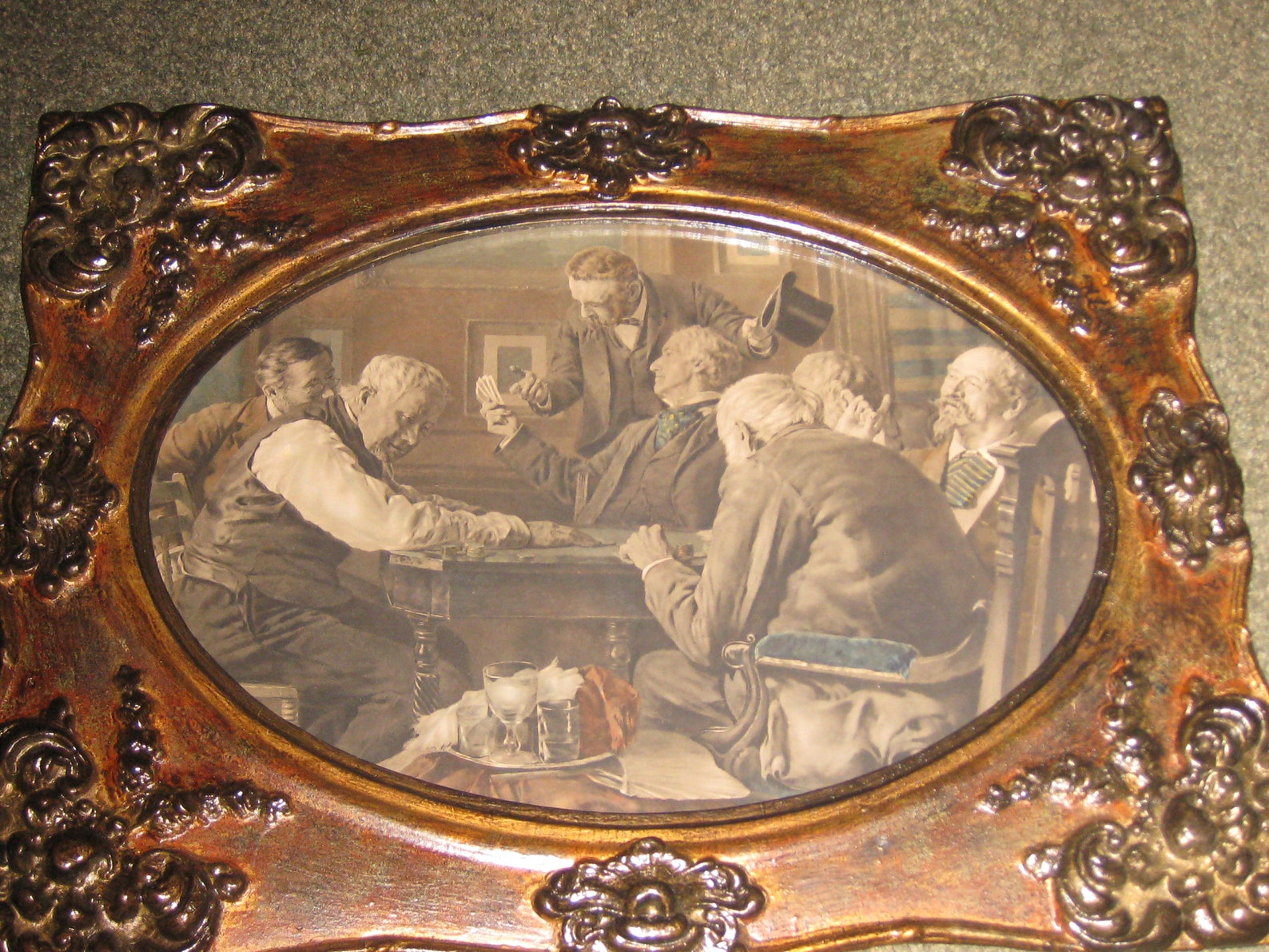 ANTIQUE ORNATE PORTRAIT Picture Frame Oval Opening 19 x | Etsy