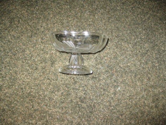 SMALL GLASS COMPOTE Footed Cherub Dish 3 1/2" High 5 … - Gem