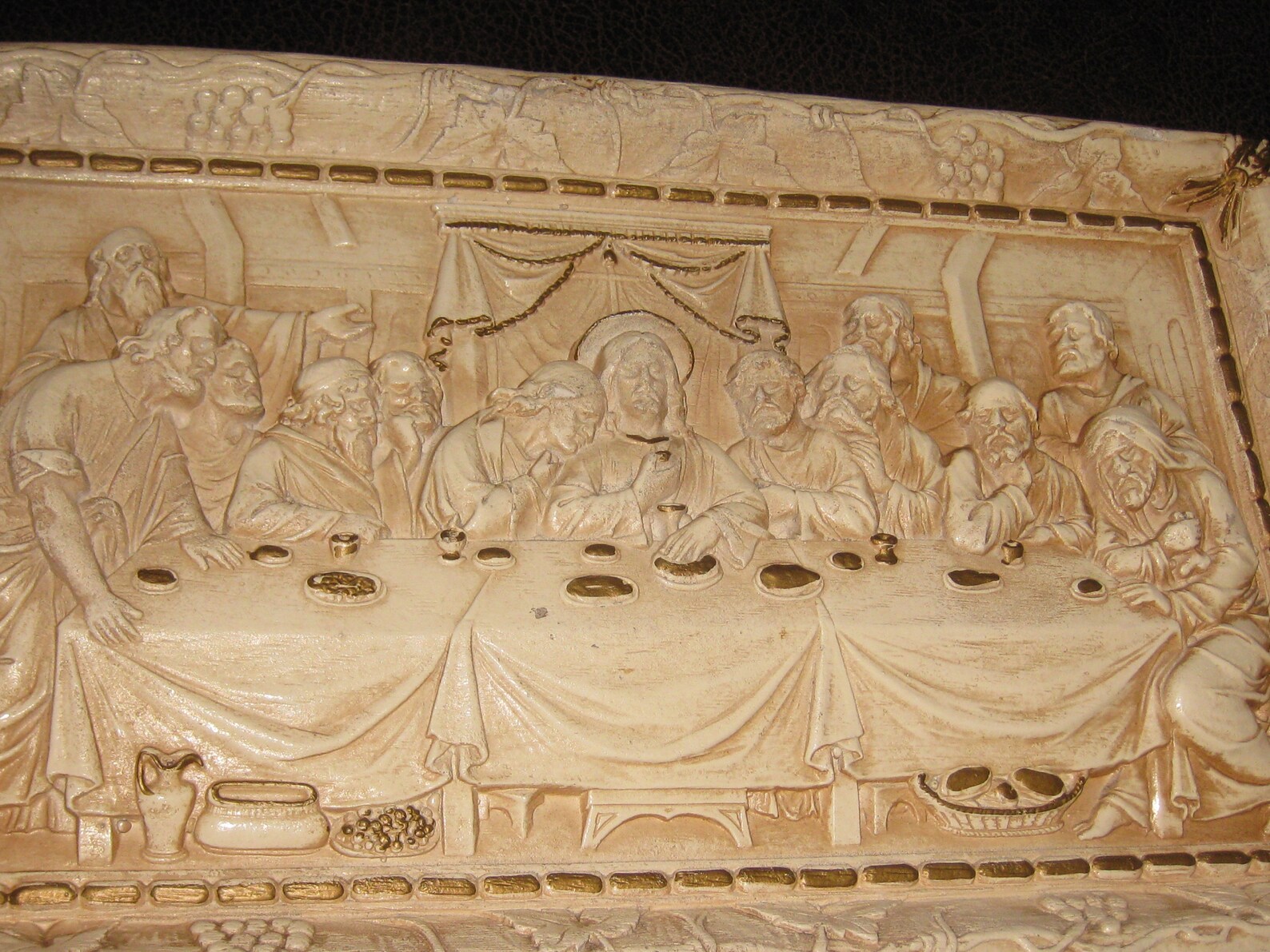 LAST SUPPER PLASTER Chalkware Wall Plaque Relief Design in | Etsy