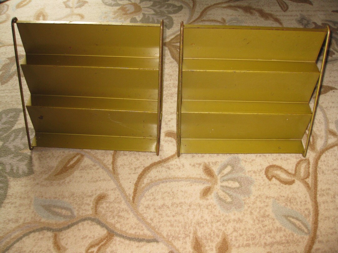 TWO SMALL METAL Shelves Miniature Display Organizers Commercial ...