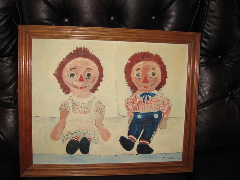 RAGGEDY ANN And ANDY Original Painting 1970 Morton Witken Wood | Etsy