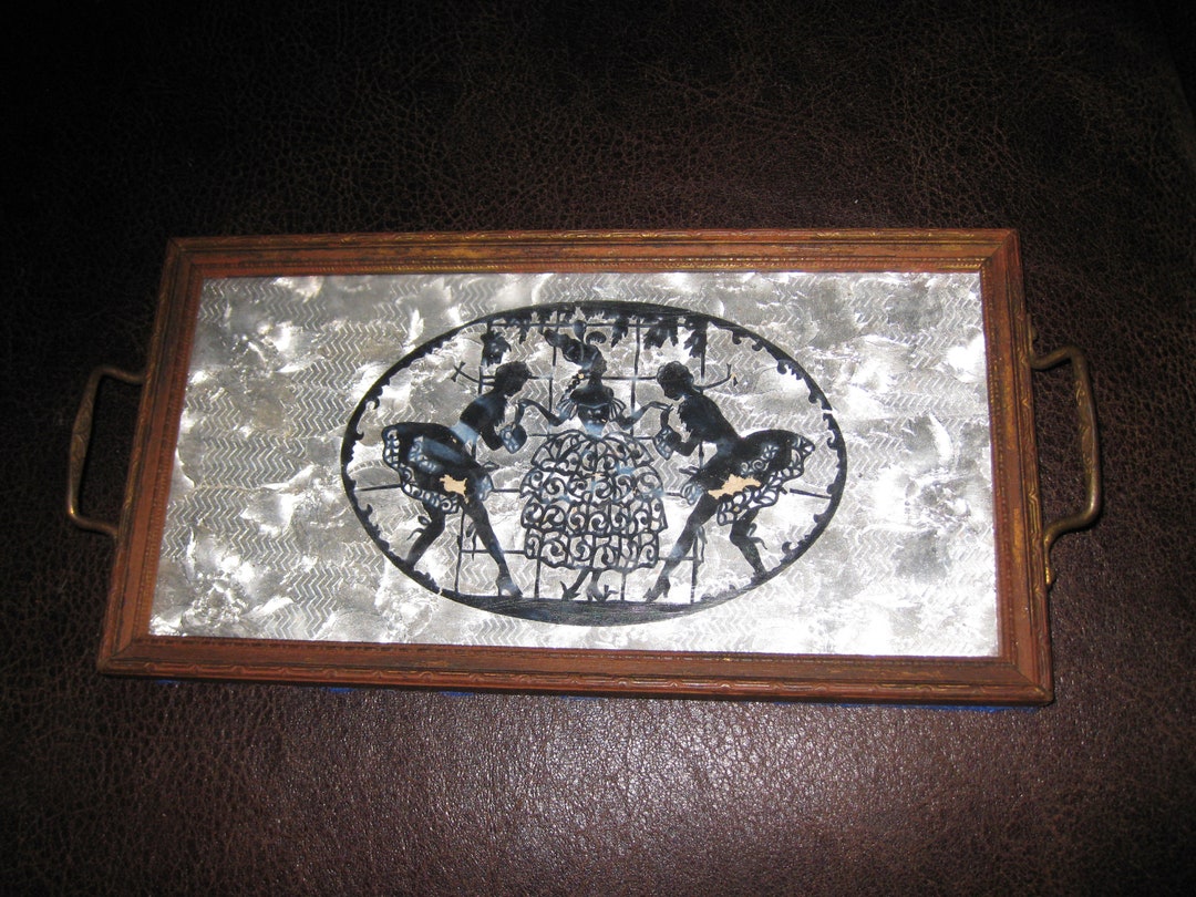 ANTIQUE VANITY TRAY Art Deco Era Small Tray Two Handles Cut - Etsy