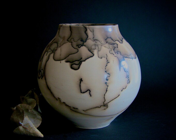 White Raku Horsehair Vase/ Western Style Horsehair Vase/ - Etsy