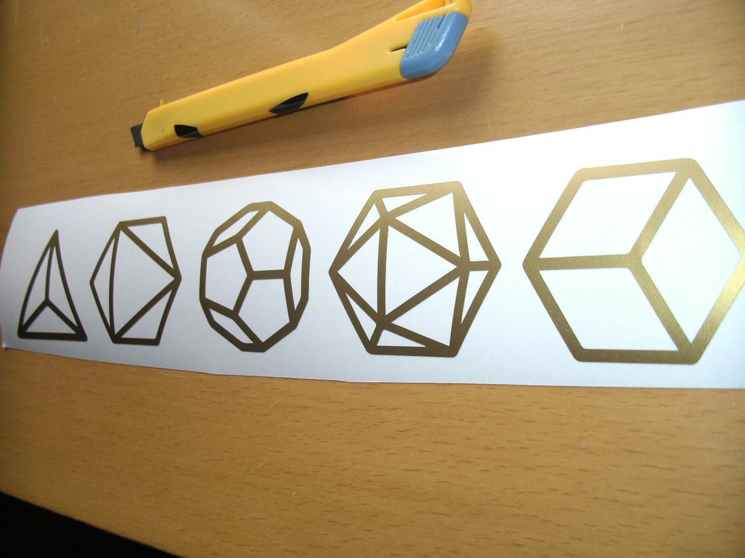 5 Platonic Solids Gold Stickers. Small - Etsy