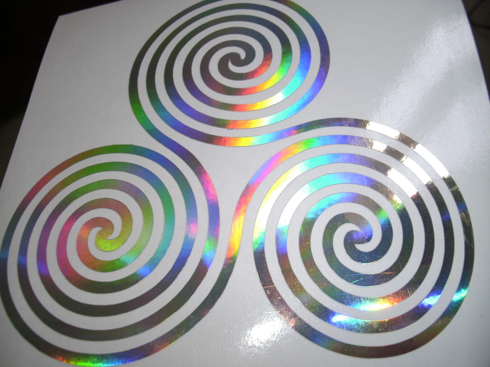 Triple Spiral Holographic Effects Decal - Etsy