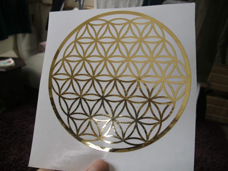 Gold Chrome Flower of Life Sticker - Etsy