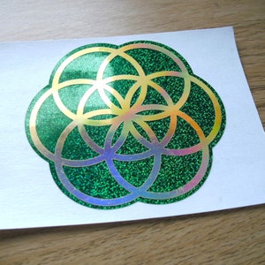 Seed of Life Holographic Sparkle Sticker - Etsy