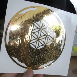Gold Chrome Flower of Life Sticker - Etsy