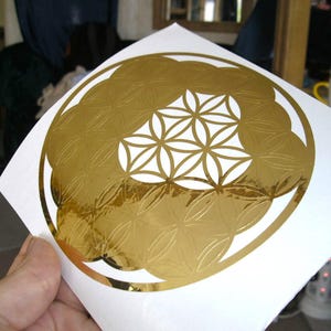 Gold Chrome Flower of Life Sticker - Etsy