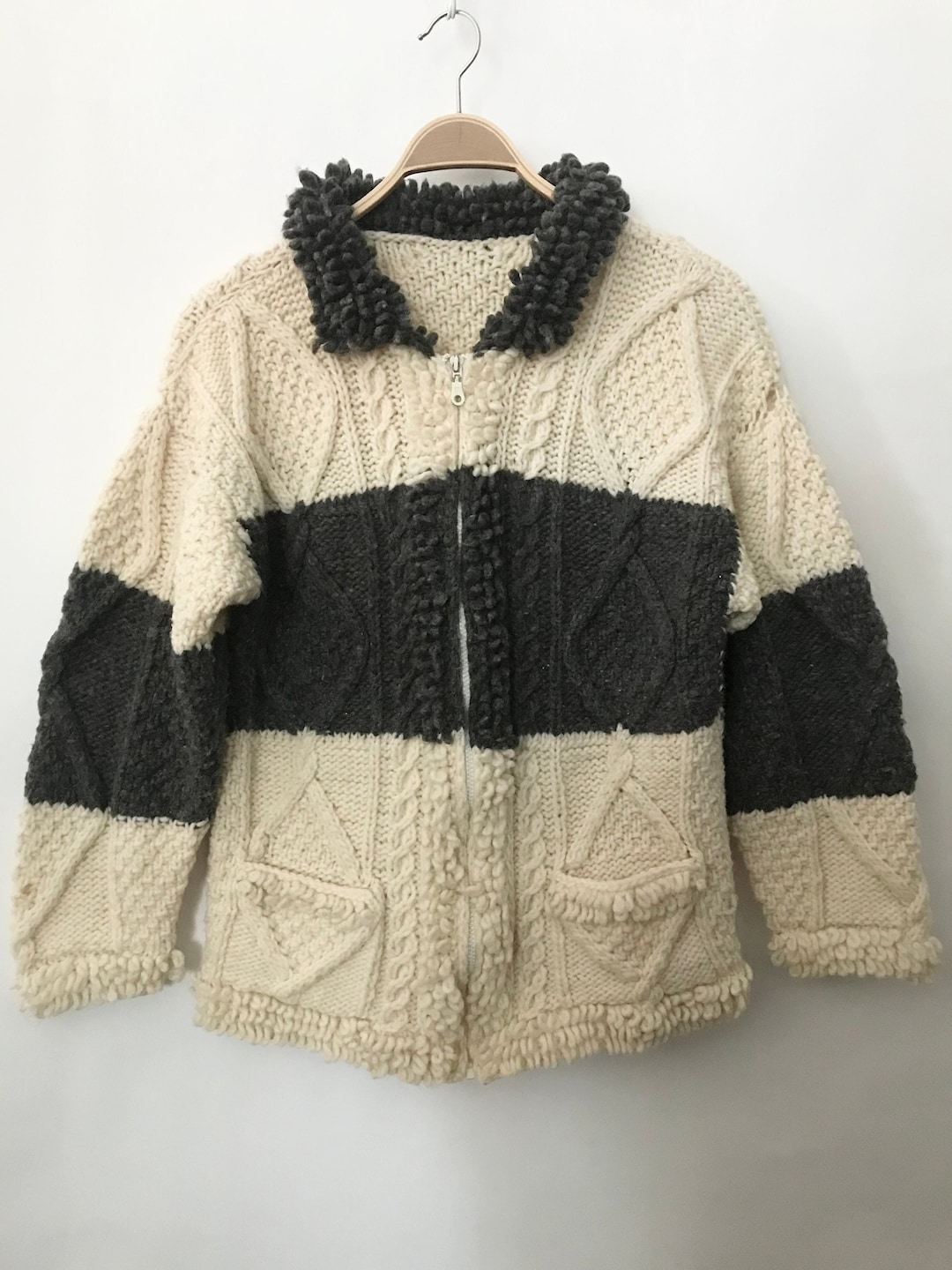 80's/90's Ecuadorian Wool Zipper Sweater Jacket - Etsy