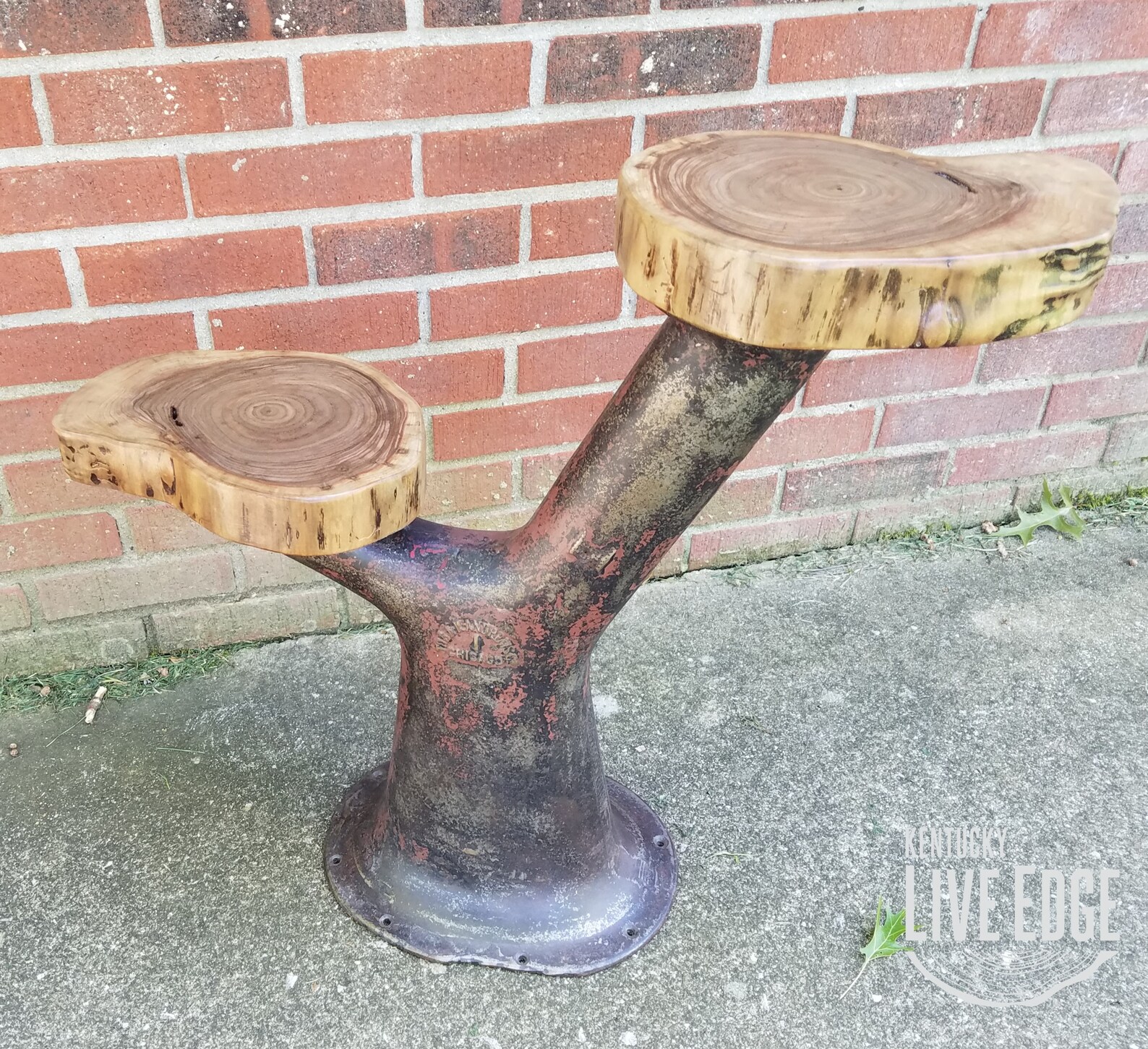 Side Table End Table Plant Stand Live Edge Dual Tops | Etsy