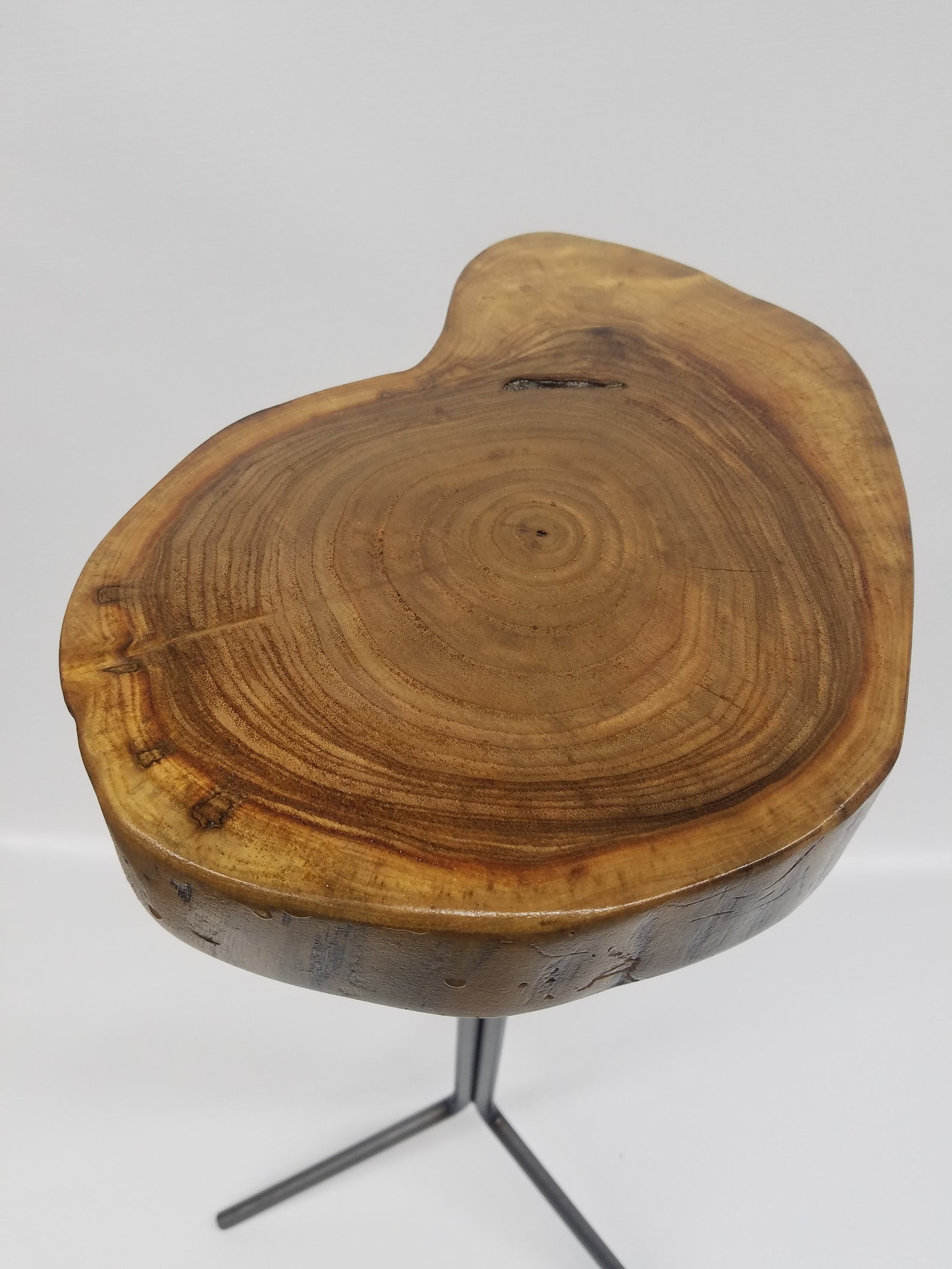 Side Table End Table Plant Stand Live Edge Steel Base - Etsy