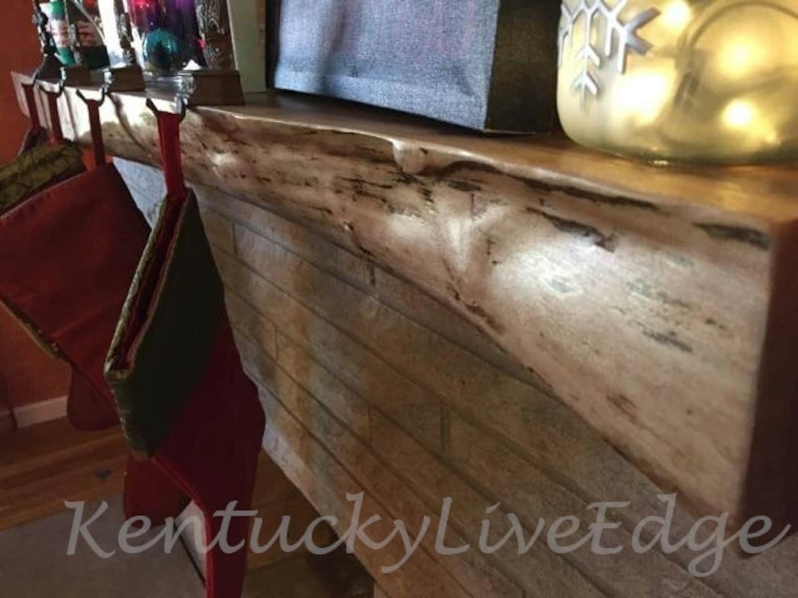 Custom Mantel- Live Edge Mantel- Hardwood Mantel- Wooden Mantel ...