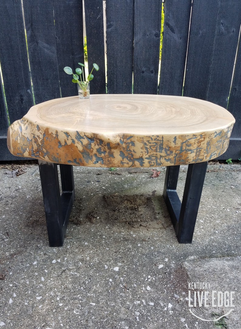 Oval Coffee Table Live Edge Wood Round Thick Table Tree | Etsy