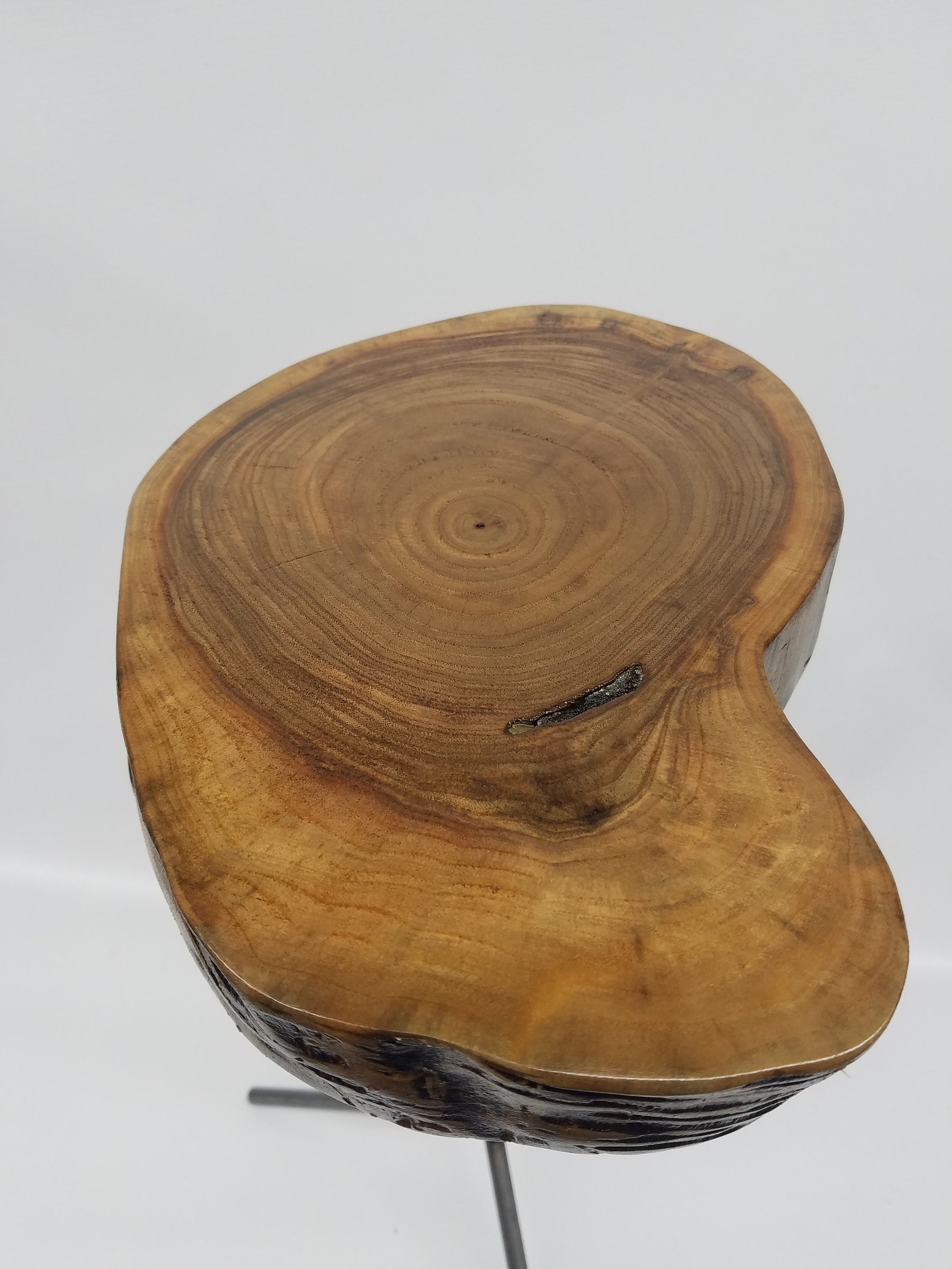 Side Table End Table Plant Stand Live Edge Steel Base - Etsy