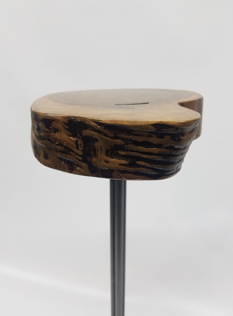 Side Table End Table Plant Stand Live Edge Steel Base - Etsy