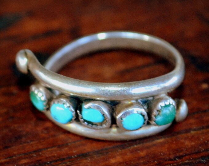 Old Pawn Turquoise Snake Eyes Ring~turquoise and Sterling Snake Eyes ...
