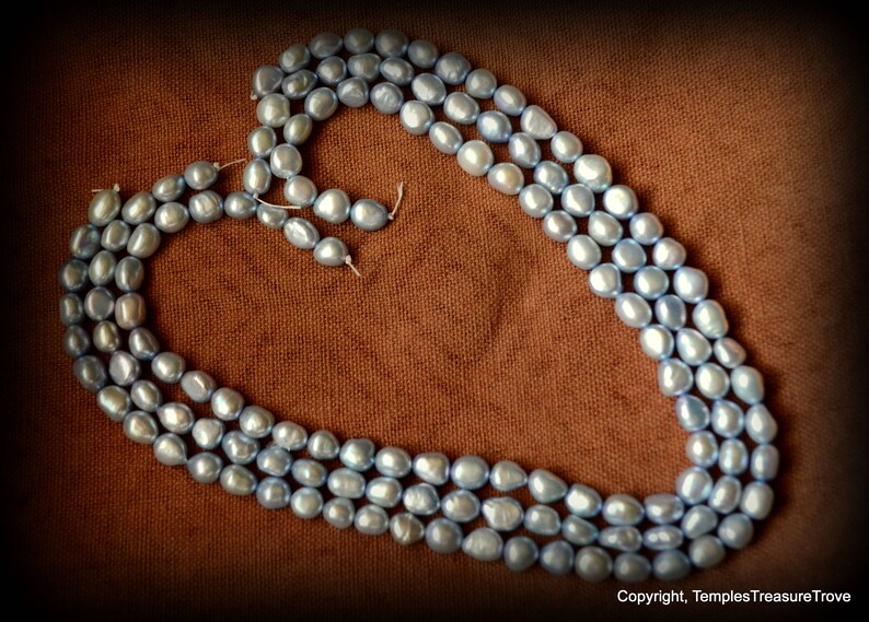 Pale Silver Fresh Water Pearl Strand/iridescent Silver Pearl - Etsy