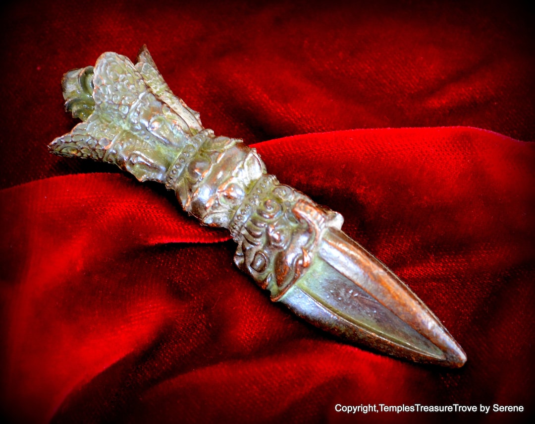 Vintage Phurba Ritual Dagger~tibetan Ritual Bronze Blade~four Faces of ...