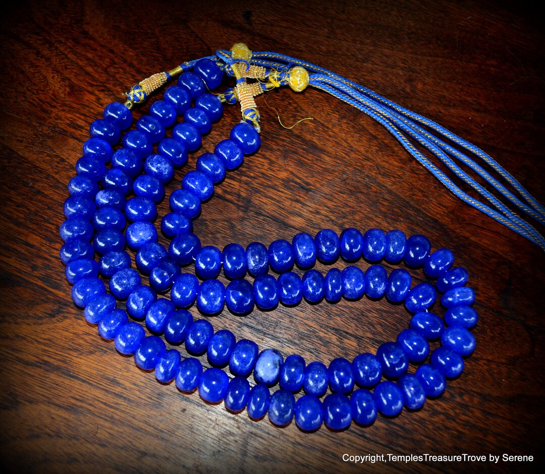 839 Carat East Indian Blue Sapphire Bead Strand~september Birthstone~20 ...