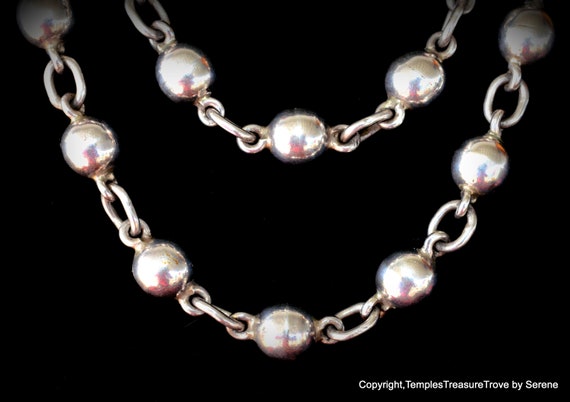 Mexican 925 Sterling Ball and Chain Necklace~Ball and… - Gem
