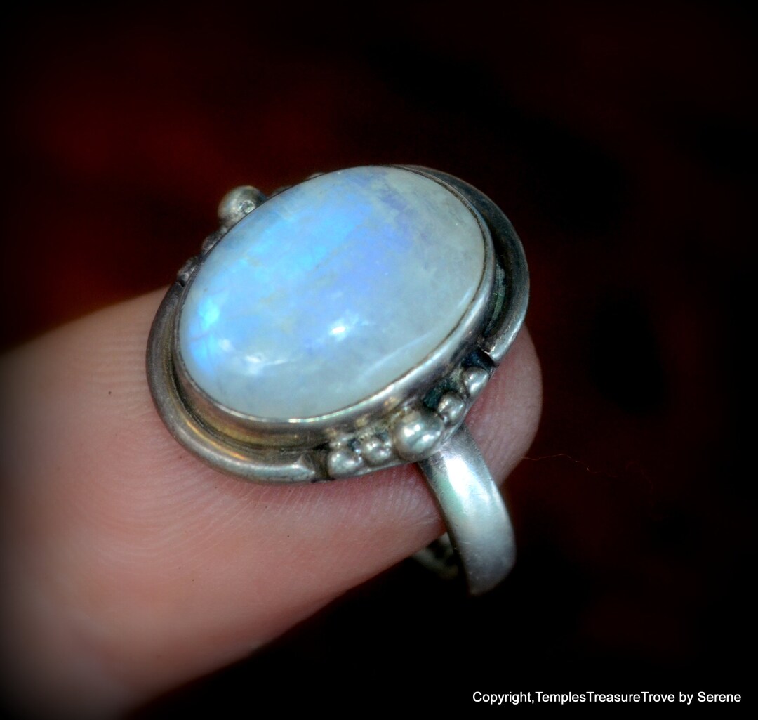 White Moonstone and Sterling Ring Size 6.5~fertility Crystal Love Ring ...