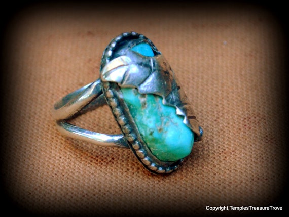 Old Pawn Navajo Turquoise Ring Size 10turquoise Nugget - Etsy