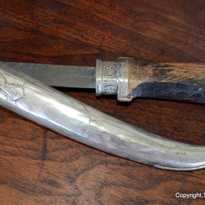 Ornate Ceremonial Berber Dagger Wood and Silver~handmade Berber Knife ...