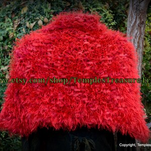 Brilliant Red Sweetheart Shawl/scarf/cowl Hand Knit "hugs of Love" Year ...