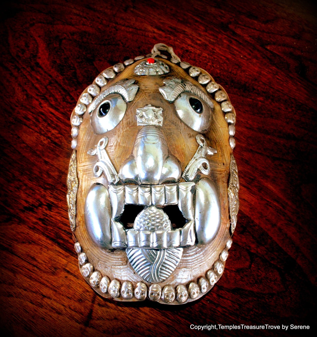 Old Tibetan Box Turtle Death Mask~collectible Buddhist Wall Mask ...